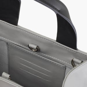 Small Leather Tote Bag in Gray – Compact, Functional, and Stylish - Etsy