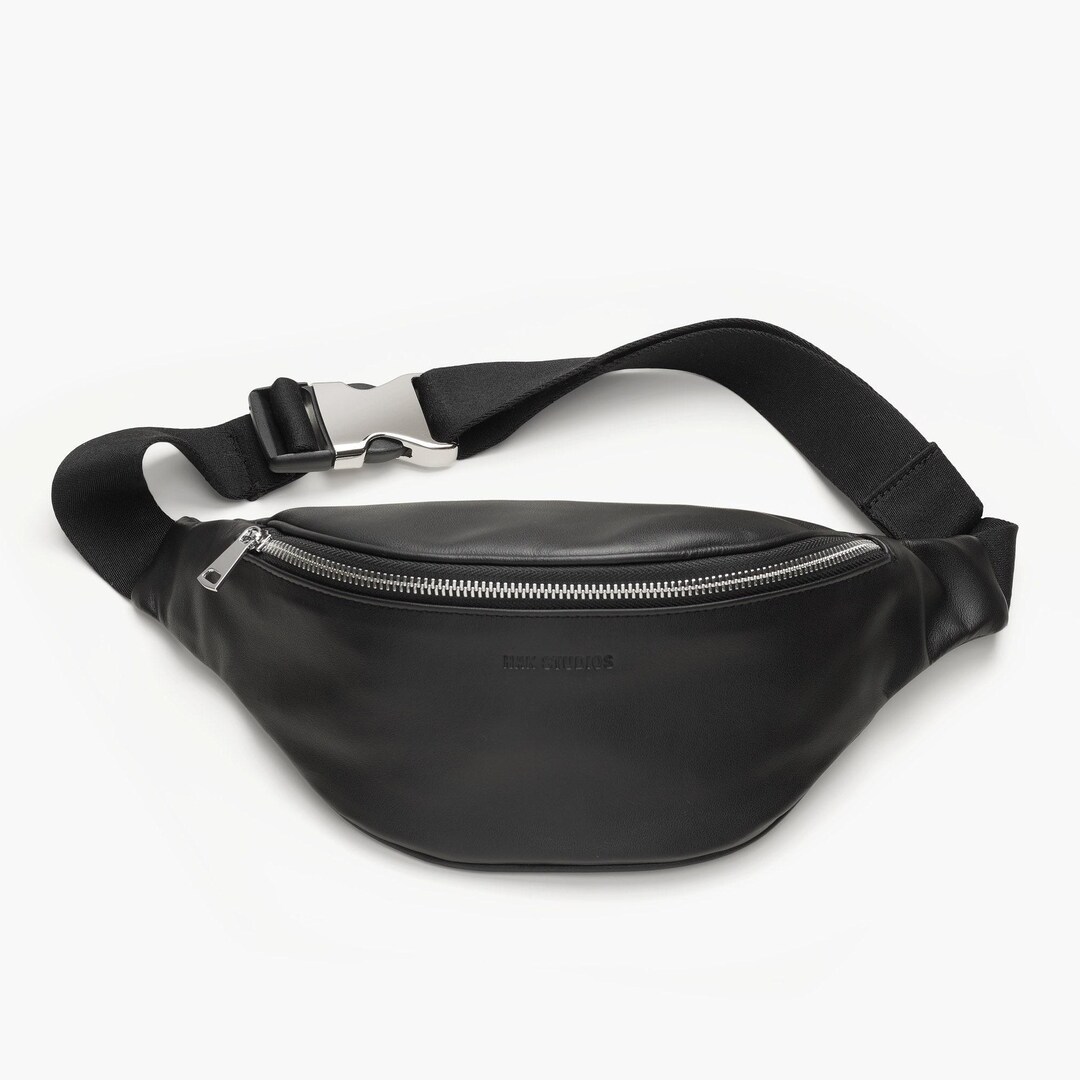 Leather Belt Bag in Black – Classic Elegance Meets Functionality - Etsy
