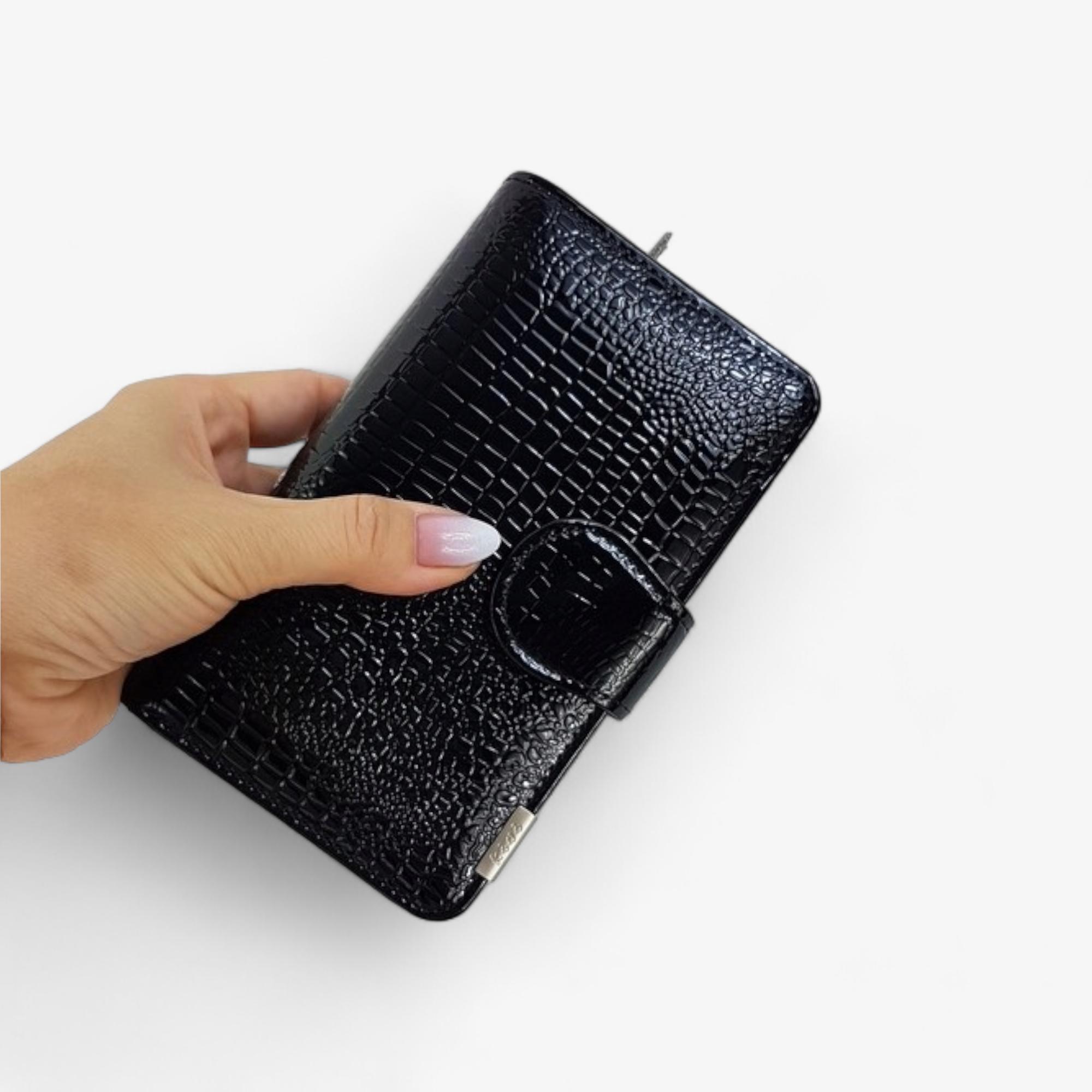 Women's Black Leather Wallet Elegant and Versatile - Etsy