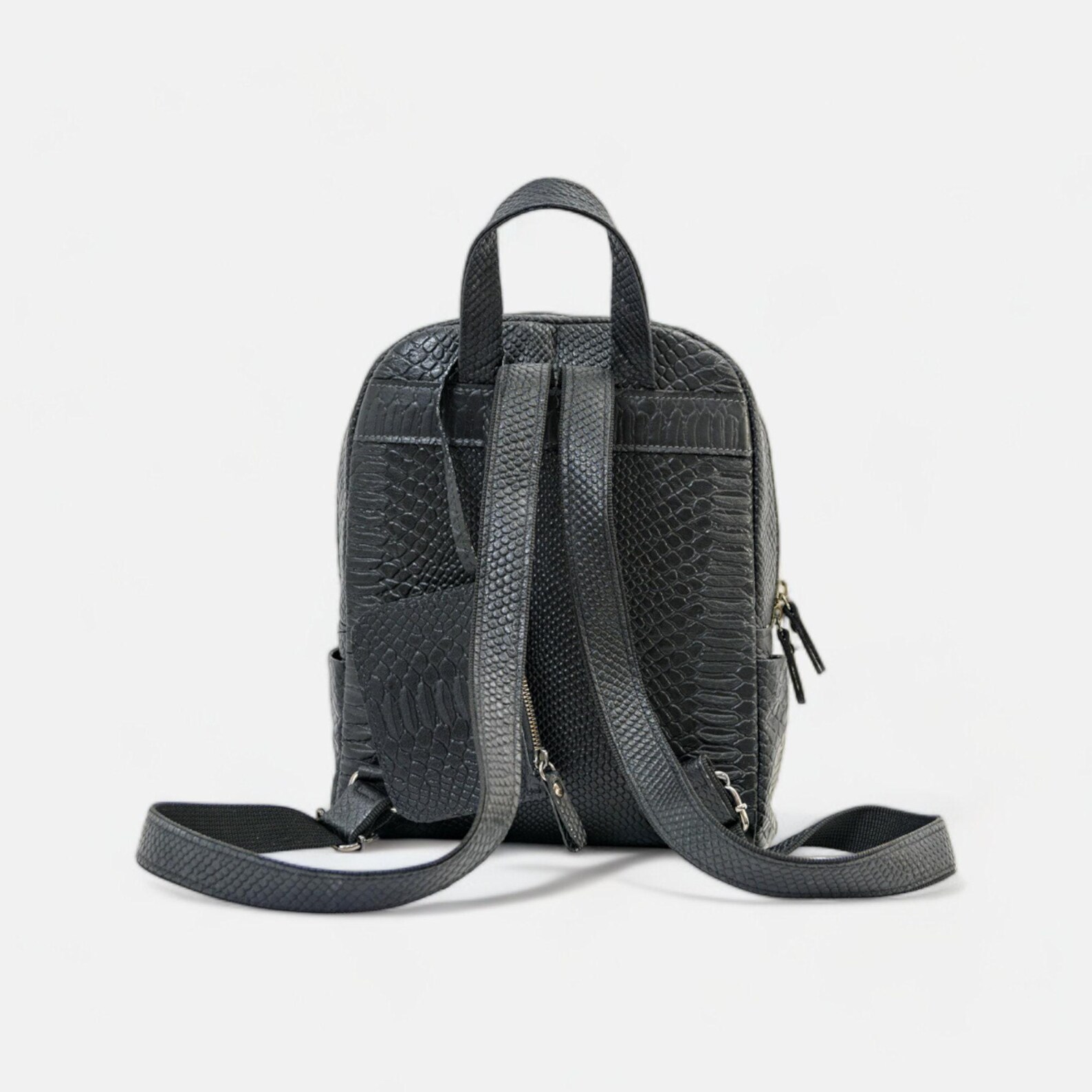 Black Leather Backpack With Zipper Details Modern Elegance and ...