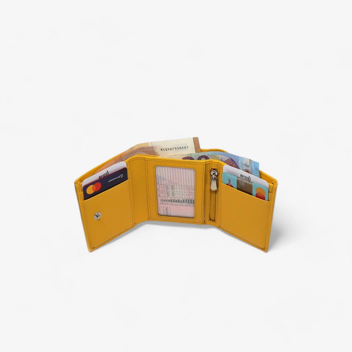 Compact Yellow RFID Leather Wallet for Secure Essentials - Etsy