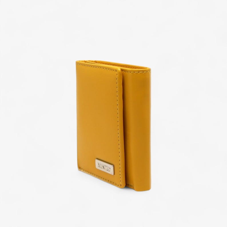 Compact Yellow RFID Leather Wallet for Secure Essentials - Etsy
