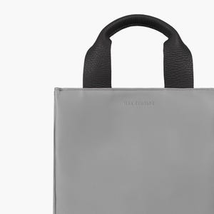 Small Leather Tote Bag in Gray – Compact, Functional, and Stylish - Etsy