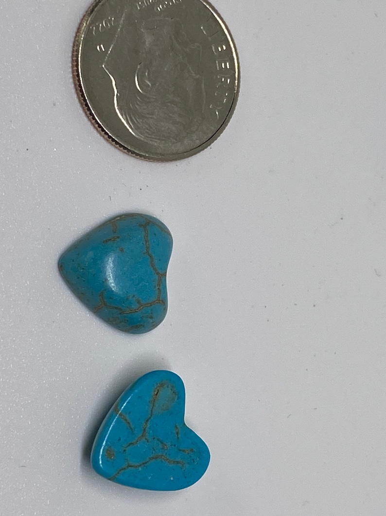 5 Blue Stone Hearts, Turquoise Heart-shaped Stones for Decoration ...