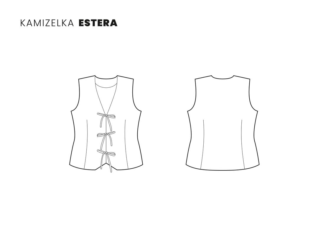 VEST PDF Sewing Pattern/pdf Vest Pattern Sewing/tie Top Pattern Sewing ...