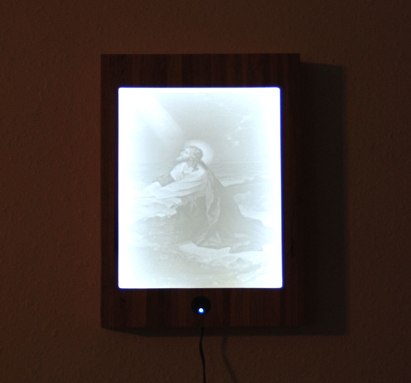 Jesus Praying Back-lit Lithophane Beautifully Illuminated | Etsy