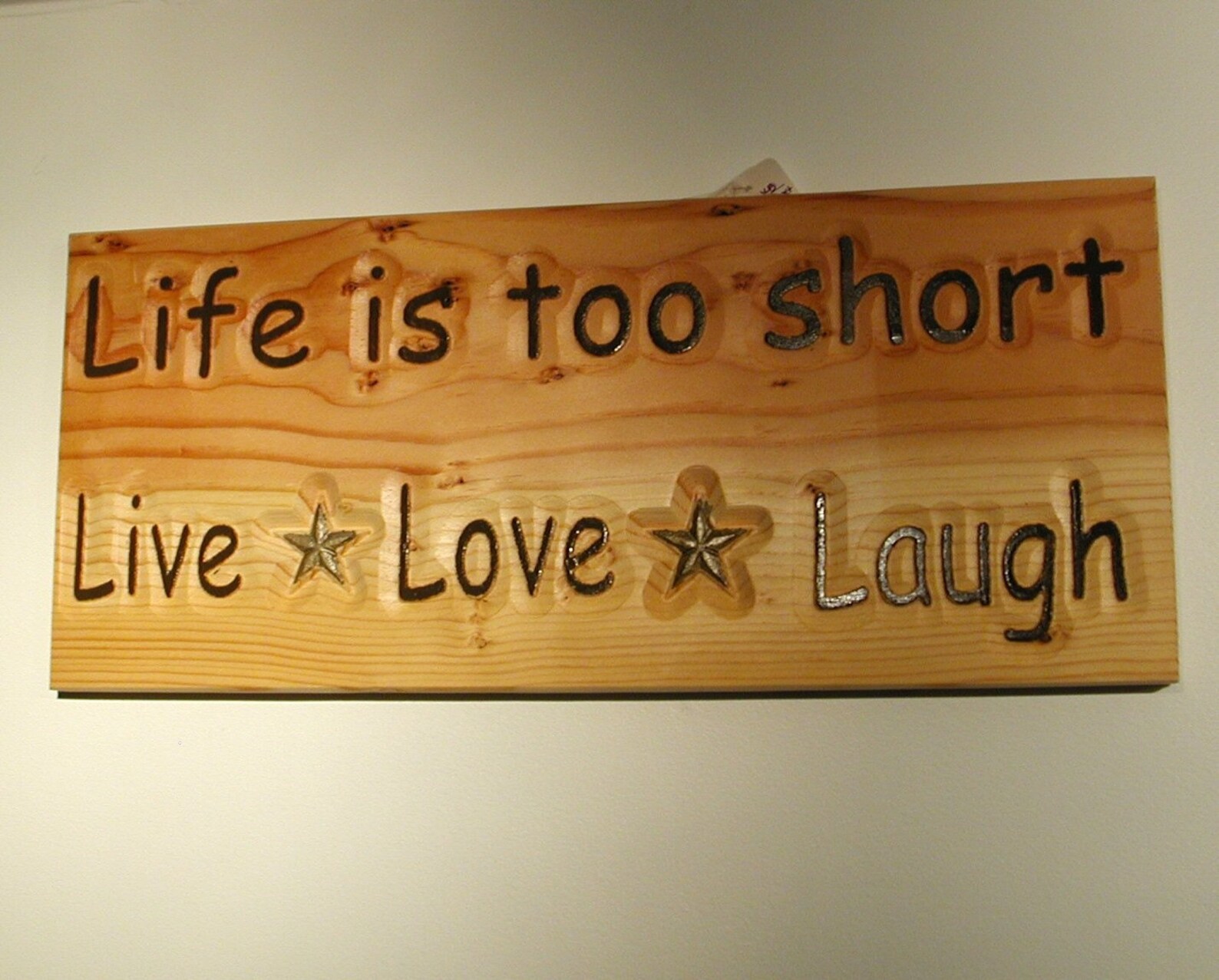 Life is Too Short Live Love Laugh - Hand Painted Wooden Plaque - 08047 ...