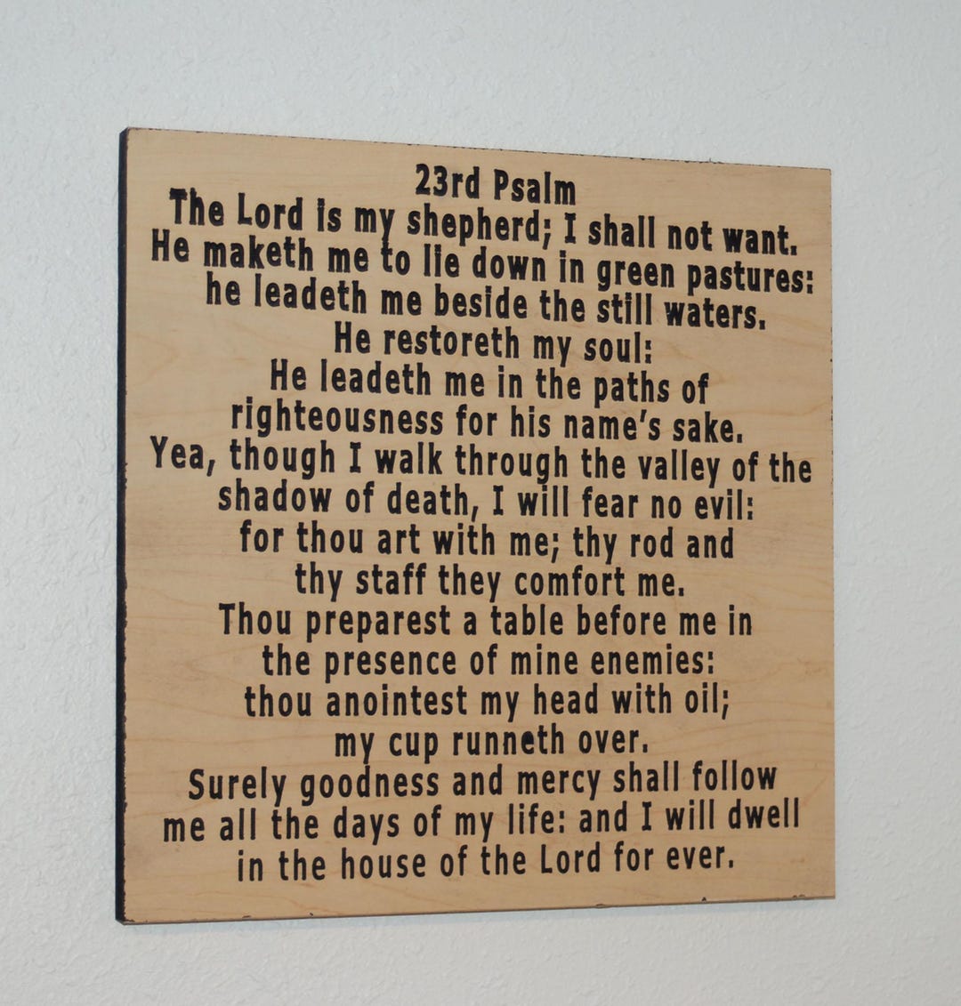 The 23rd Psalm, the Lord's Prayer - Carved Reclaimed Wooden Plaque ...