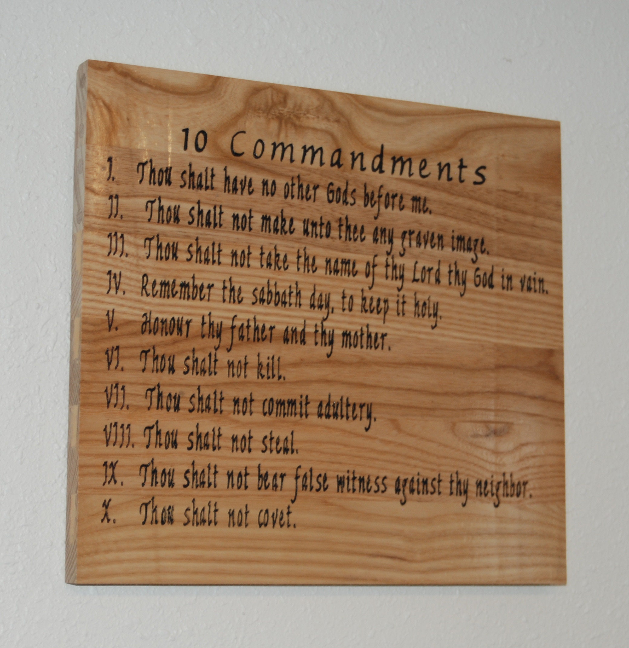 The 10 Commandments. - Hand Painted - Carved Hardwood. 23067 - Etsy