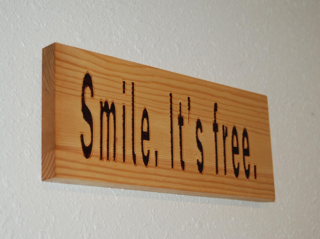 Smile. It's Free. - Hand Painted, Carved Wood Plaque. 24273 - Etsy
