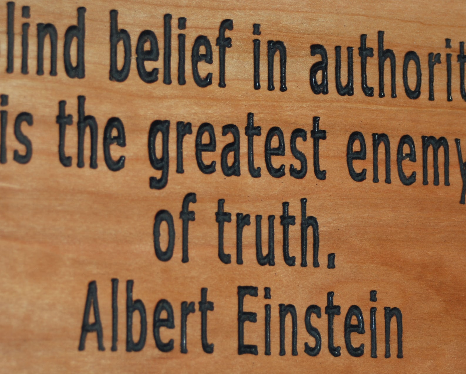 Blind Belief in Authority is the Greatest Enemy of Truth. Albert ...