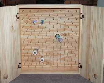 Thread Spool Rack - Enclosed Cabinet With 136 Long Pegs - Sewing ...