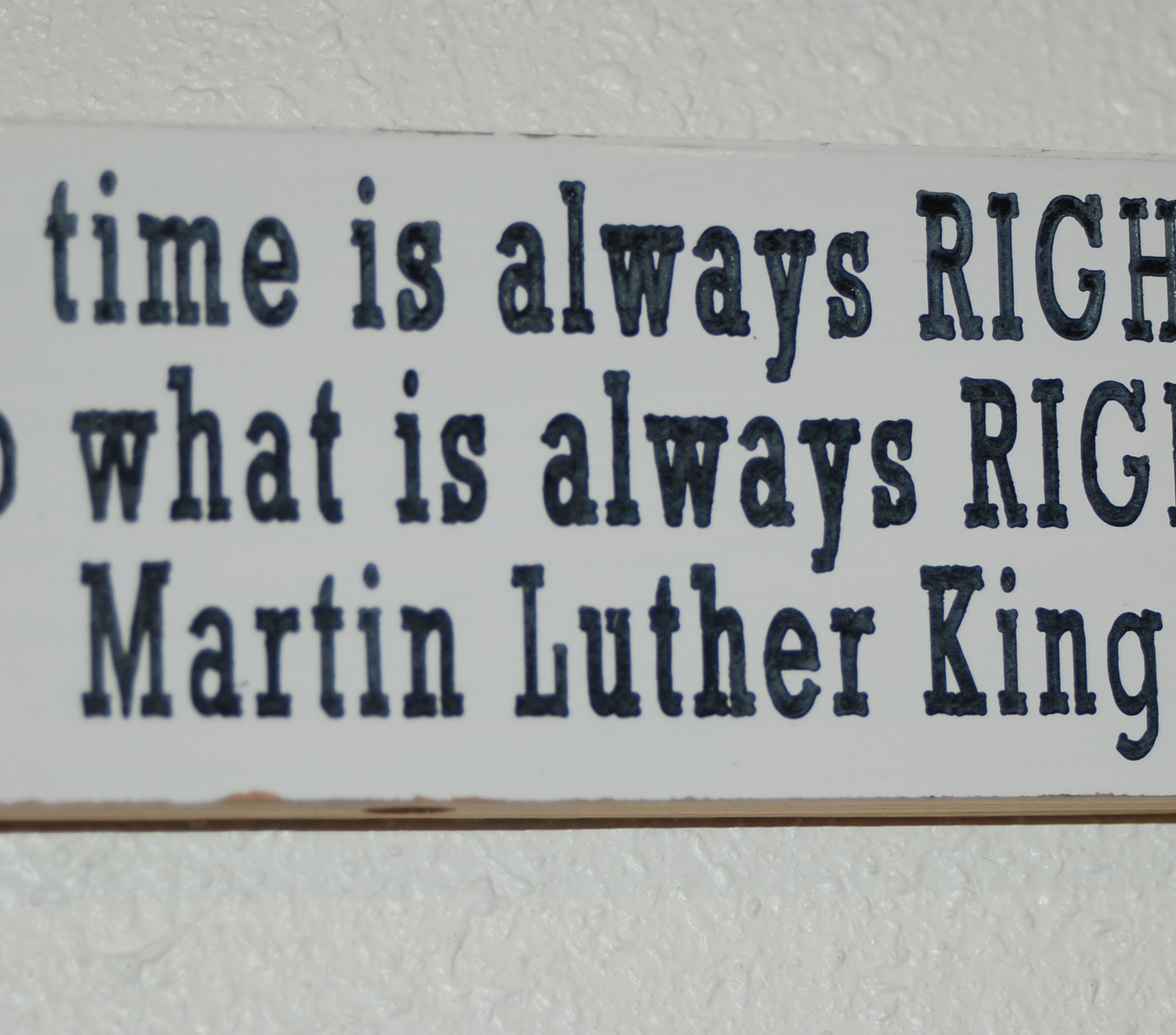 The Time is Always Right to Do What is Always Right. Martin Luther King ...