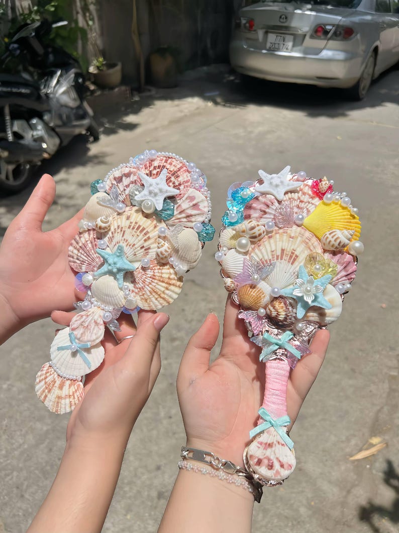 Seashell Hand Mirror: Mermaid Coastal Vanity Decor - Etsy