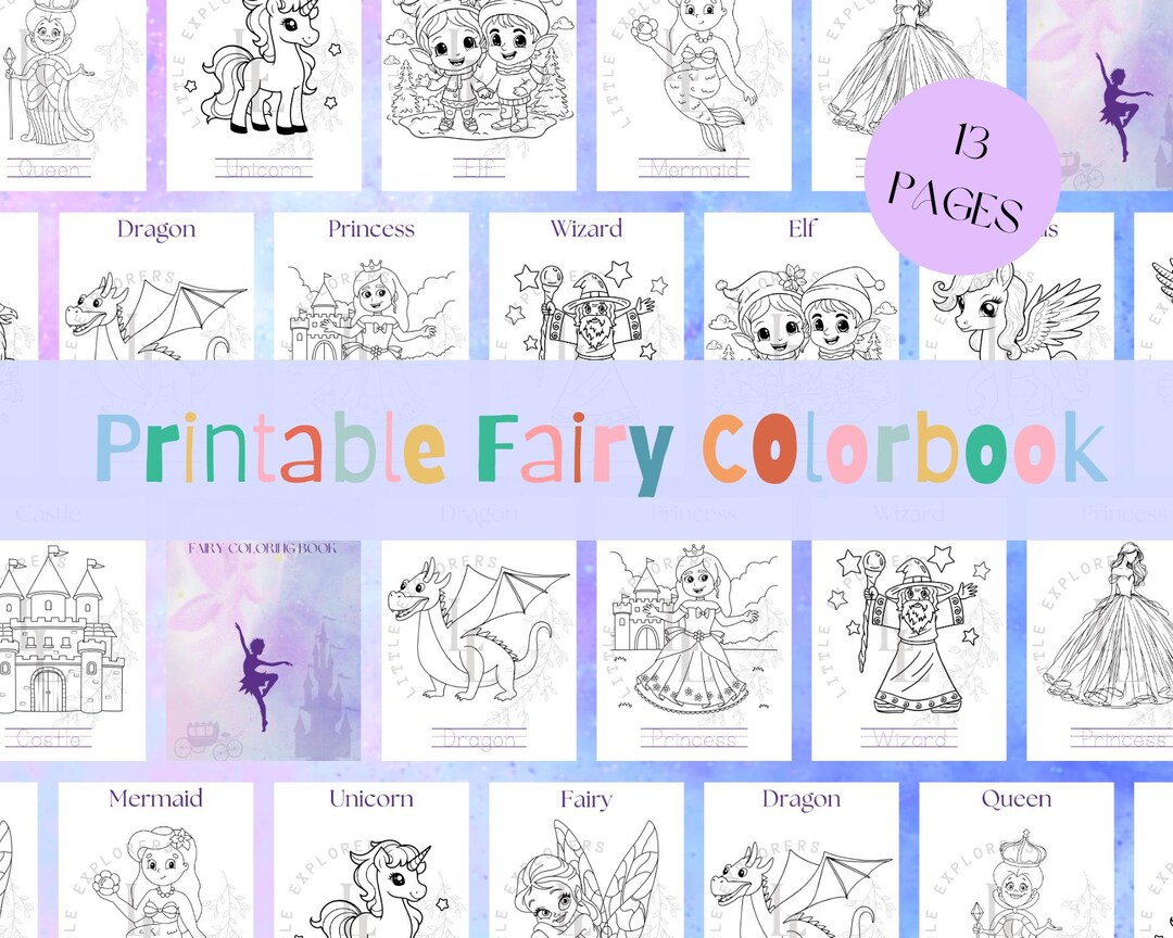 Printable Fairy Colorbook Coloring Book Printable Coloring Pages Fairy ...