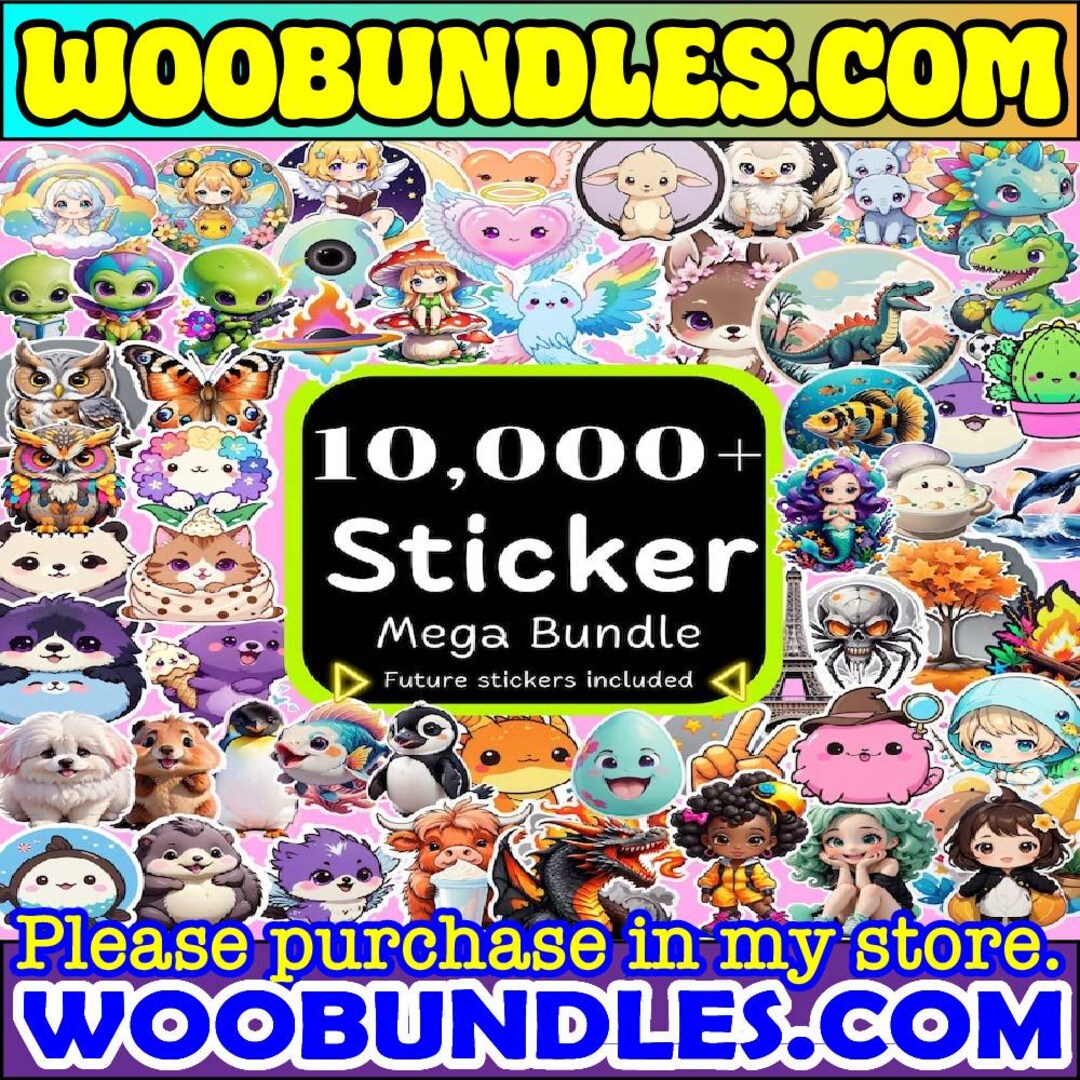 10,000 Sticker Mega Bundle, Digital Sticker Pack, Sticker Bundle ...