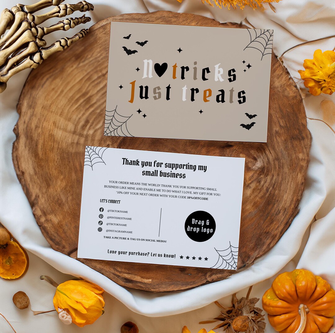 Spooky Halloween Business Thank You Card Template, Halloween Editable ...