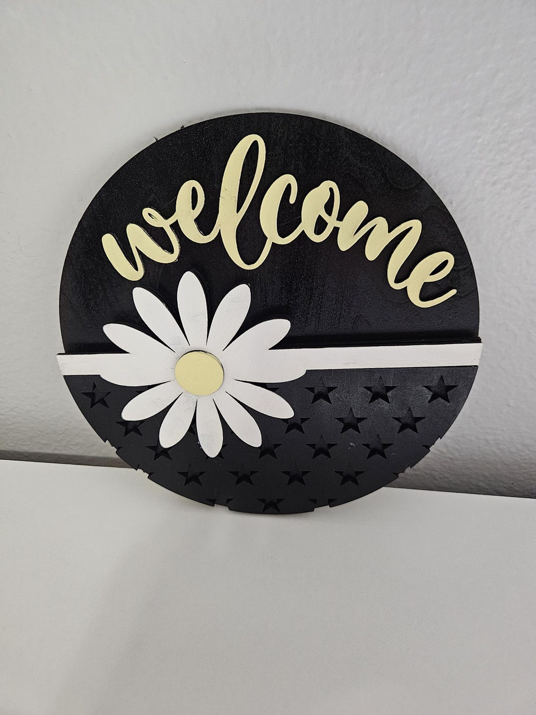 Welcome Daisy Door Sign - Etsy