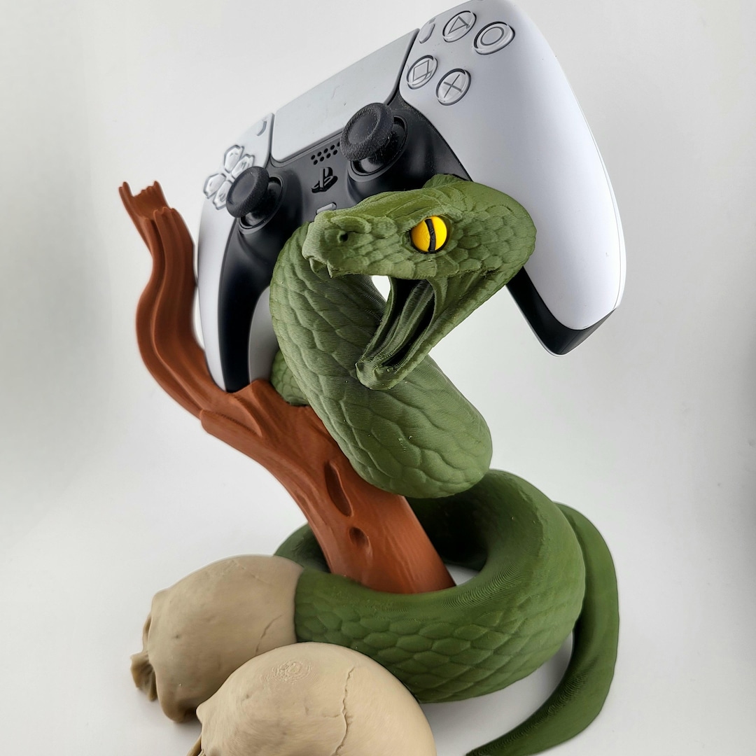 Snake Skull Controller Stand – 3D Printed PS5 Game Controller Holder ...