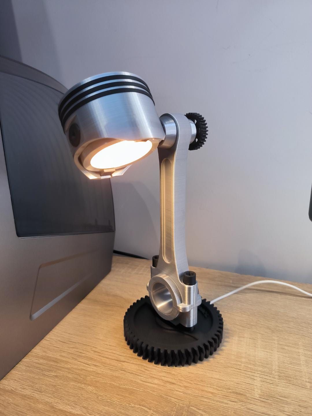 Engine Piston Desk Lamp: 3D Printed Industrial Automotive Decor - Etsy