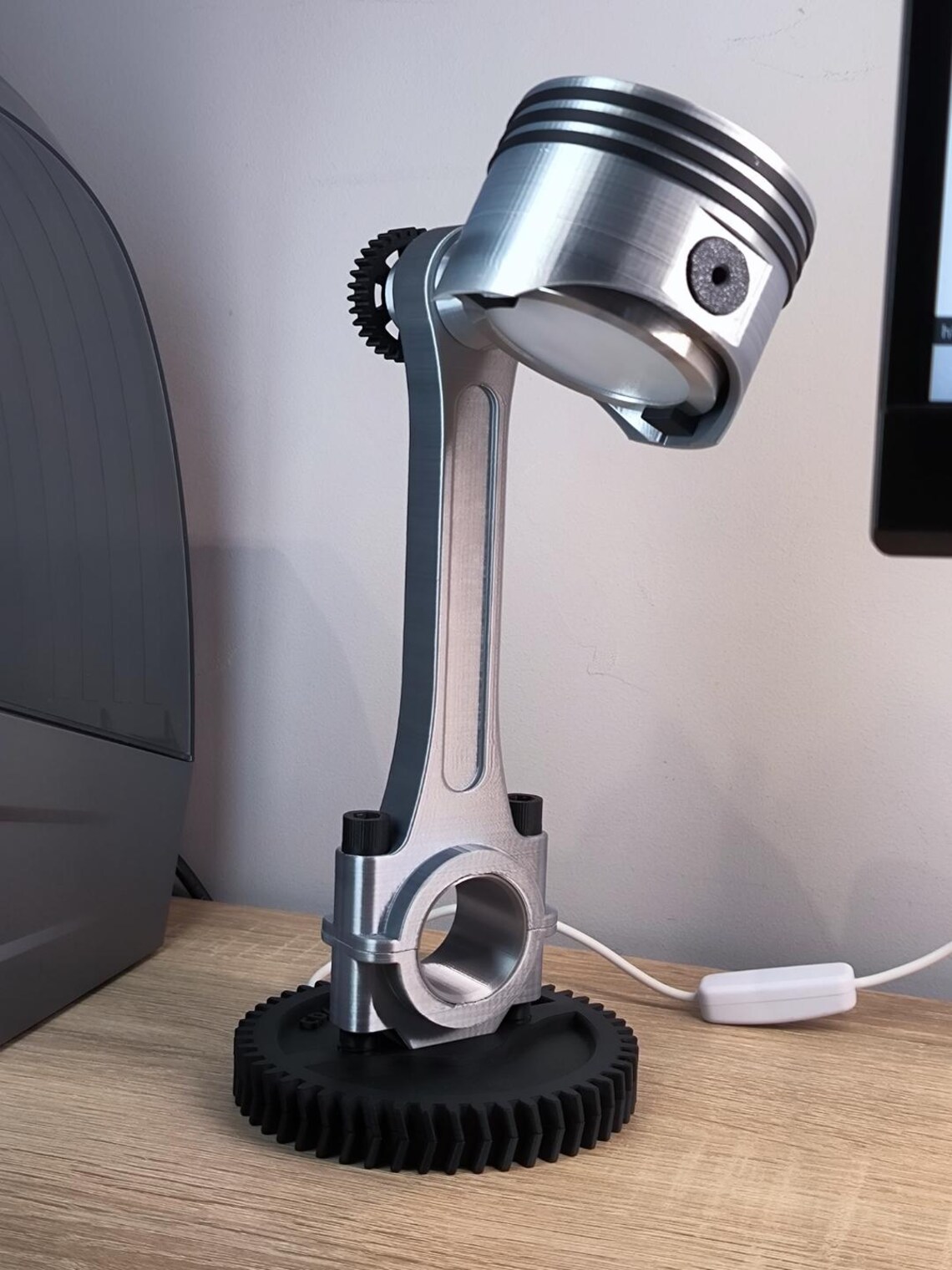 Engine Piston Desk Lamp: 3D Printed Industrial Automotive Decor - Etsy