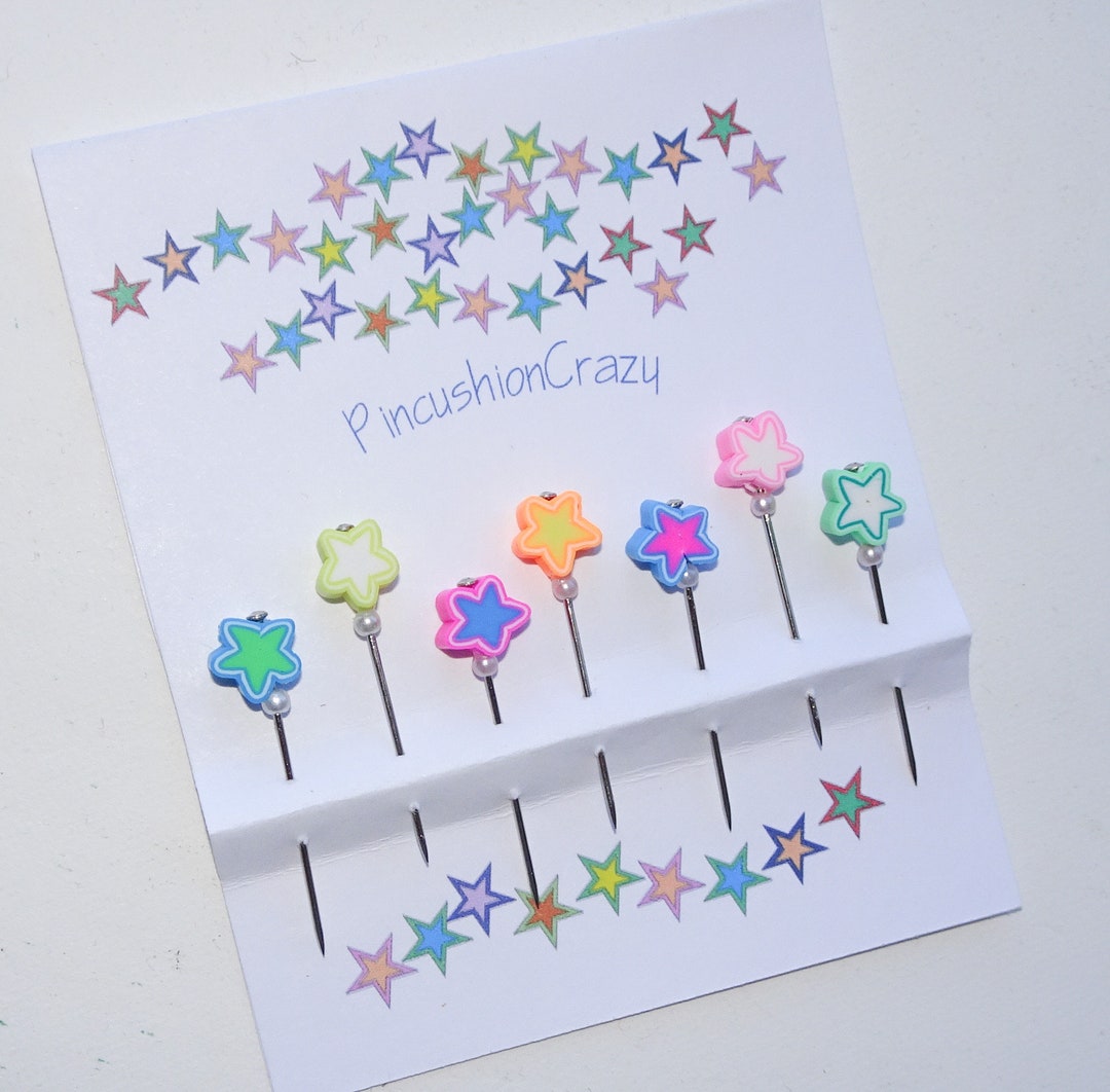 Cute Star Pins for Cross Stitch - 1 1/2” Long - Quilting or Sewing Pins ...