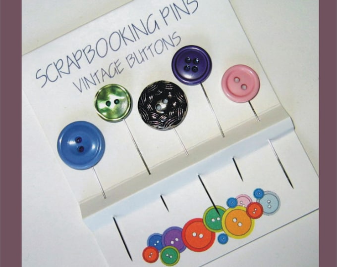 Decorative Scrapbooking Pins - Vintage Buttons - Etsy
