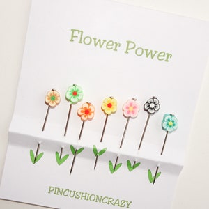Counting Pins - Flower Sewing Pins - Flower Power - 1 1/2” Long Flower ...