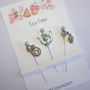 Fancy Pins Pin Toppers Decorative Sewing Pins Embellishment Pins Tea ...