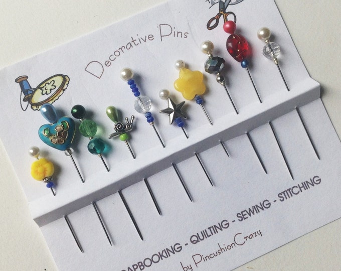 Fancy Pins - Pin Toppers - Decorative Sewing Pins - Embellishment Pins ...