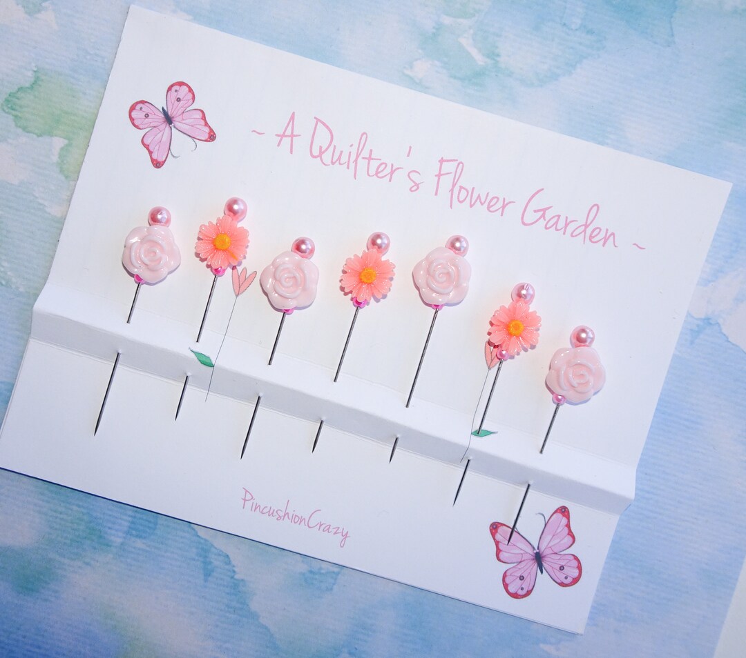 Resin Rose Pins - Decorative Sewing Pins - Counting Cross Stitch - Gift ...
