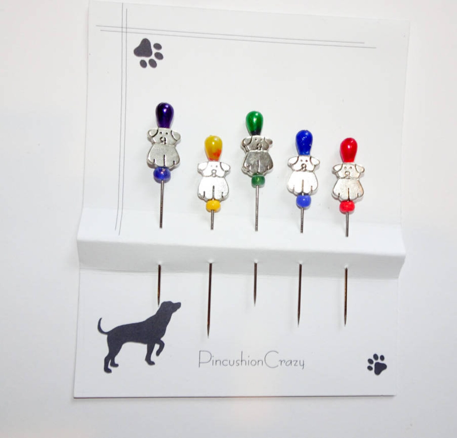 Decorative Dog Pins Doggie Pins Fancy Beaded Pins Sewing - Etsy