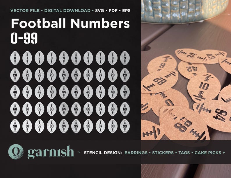Football Number Graphics, SVG, Football SVG, Baseball Gifts, Custom ...
