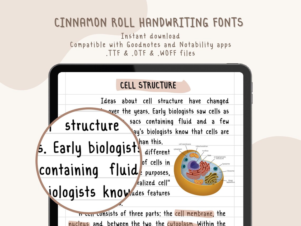 Cinnamon Roll Font-handwritten Font, Handwriting Font, Cute Font ...