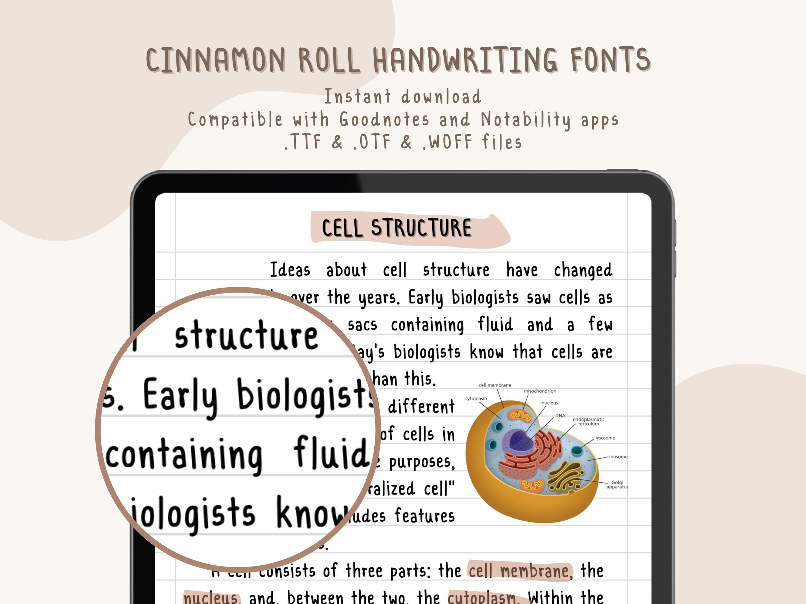 Cinnamon Roll Font-handwritten Font, Handwriting Font, Cute Font ...