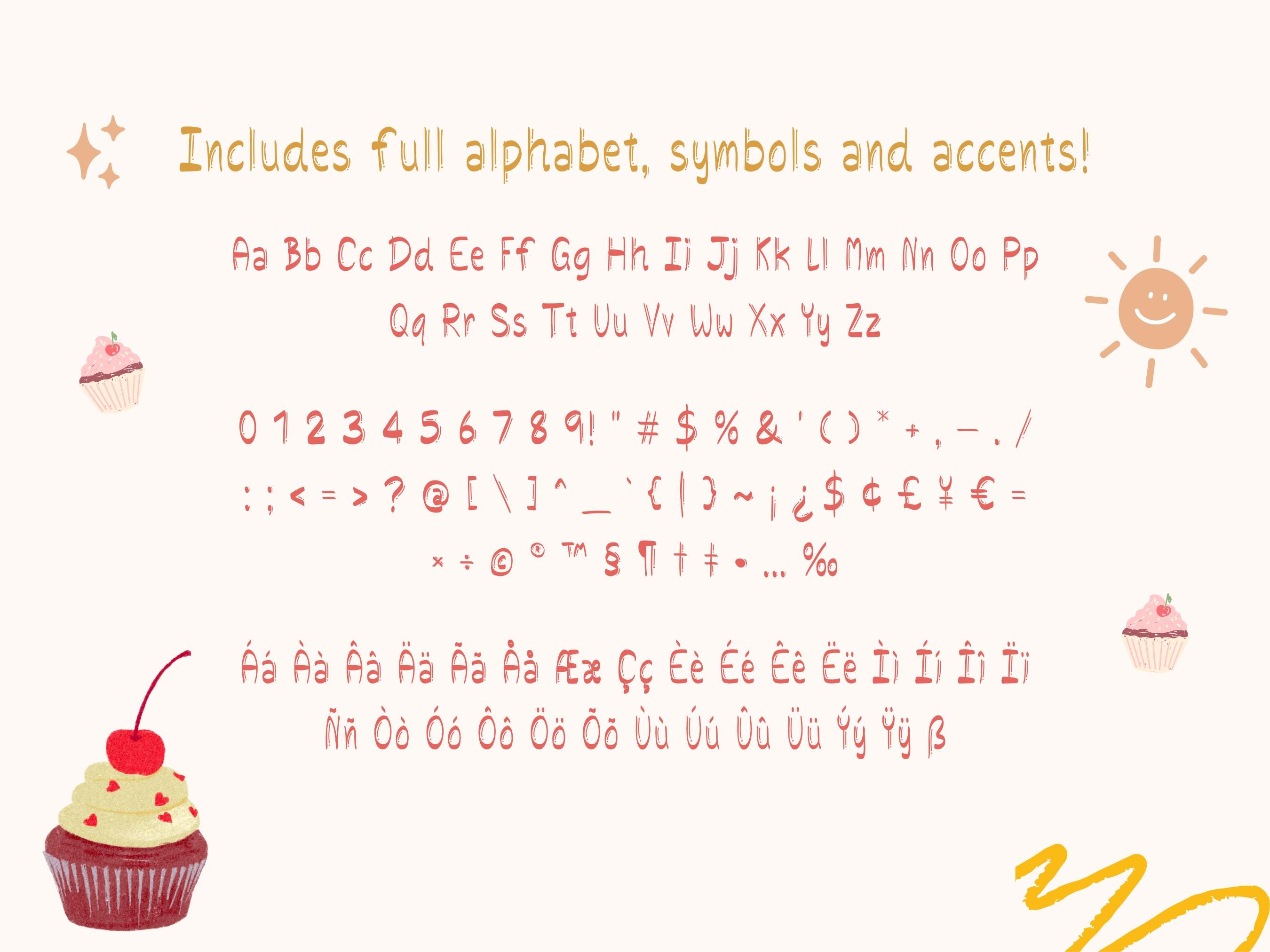 Cupcake Font Handwritten Font Sans Serif Font OTF, TTF, WOFF Cute ...