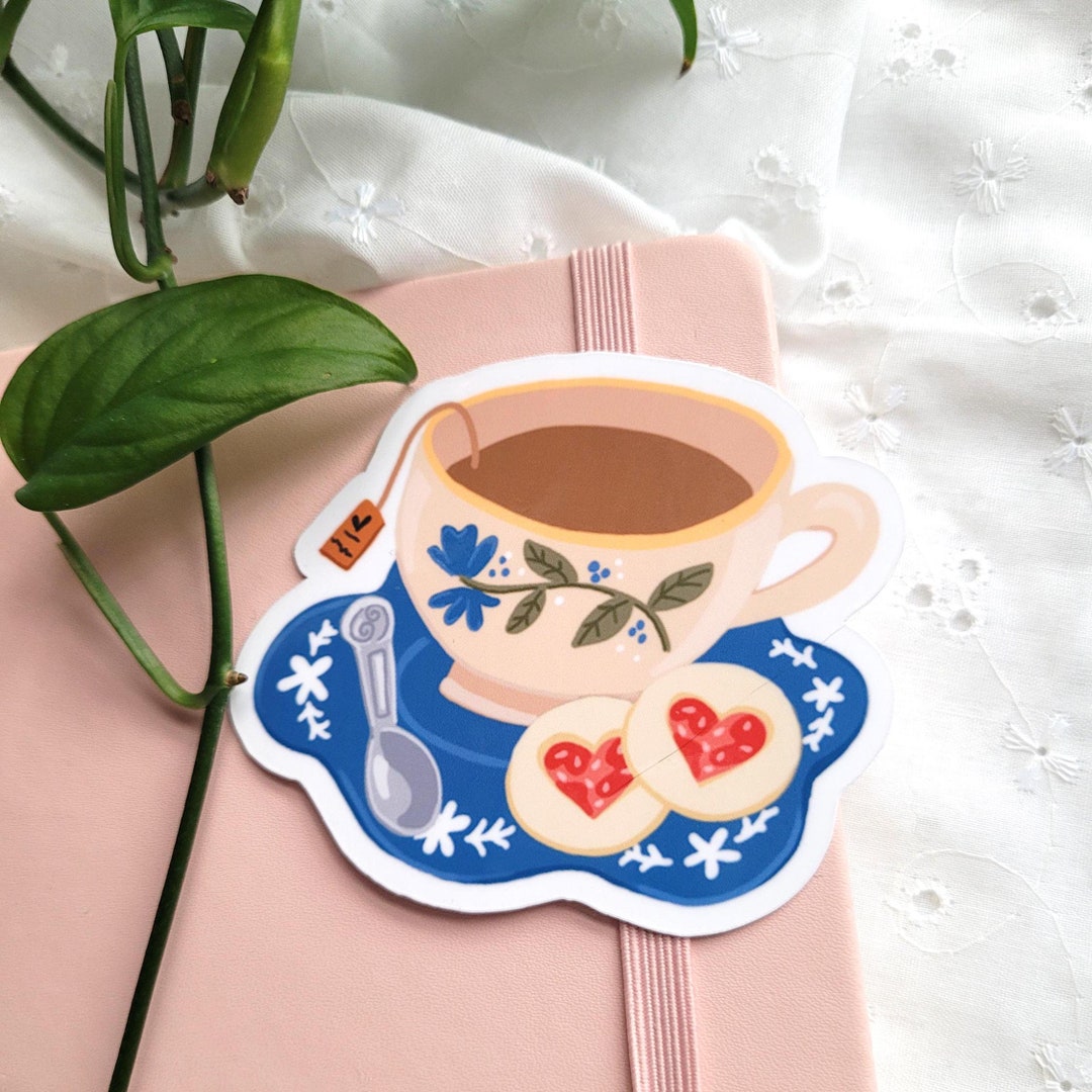 Tea Sticker, Teacup Sticker, Tea Lover Gift, Tea Decal, Gift for Her - Etsy