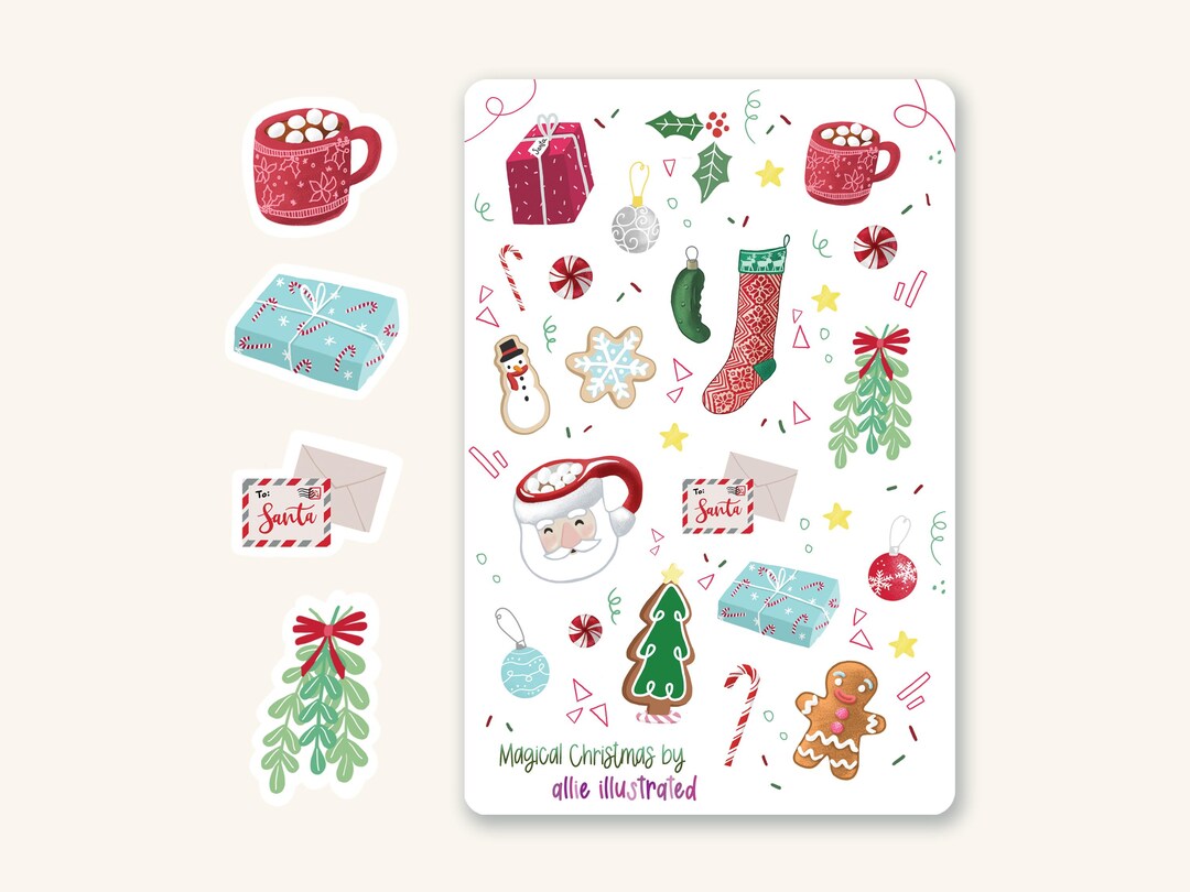 Christmas Planner Stickers, Holiday Journaling Stickers - Etsy