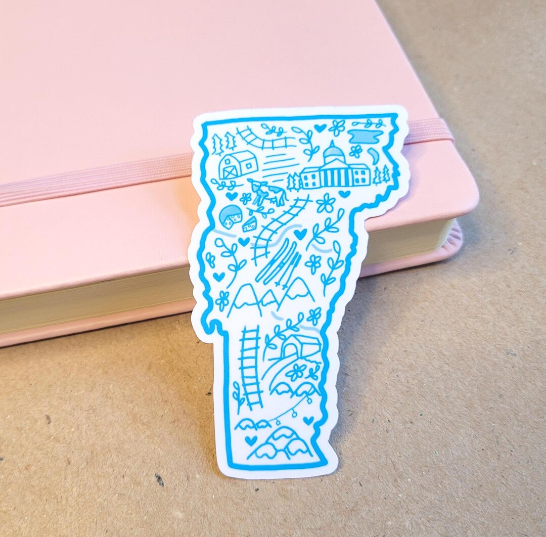Vermont Sticker, Vermont Map Sticker, East Coast Sticker, Vermont Gift ...