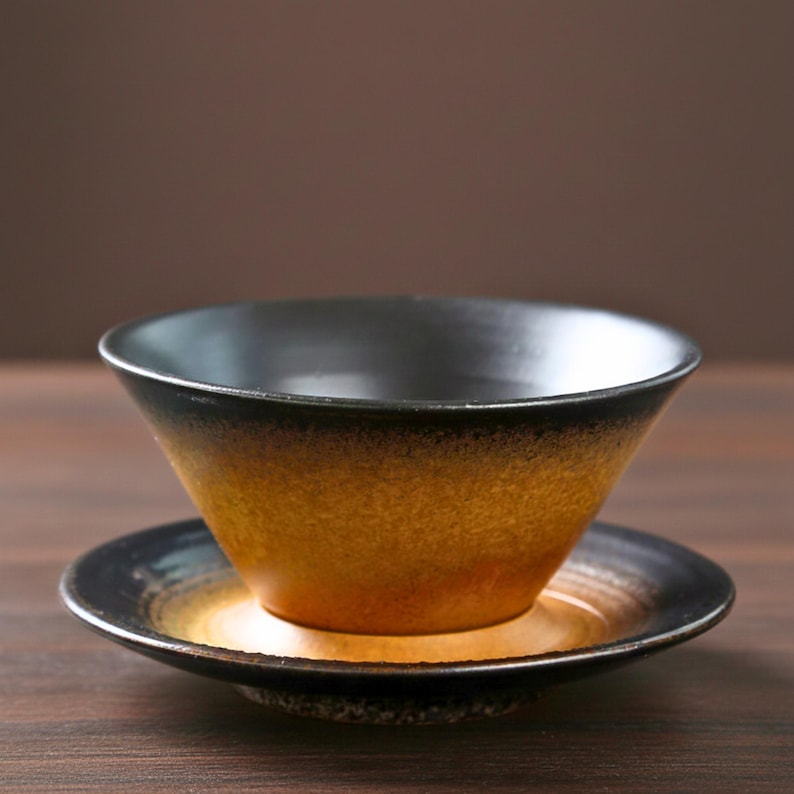 Japanese Ceramic Coffee Cup and Saucer Set – Handmade Wabi Sabi Pottery ...