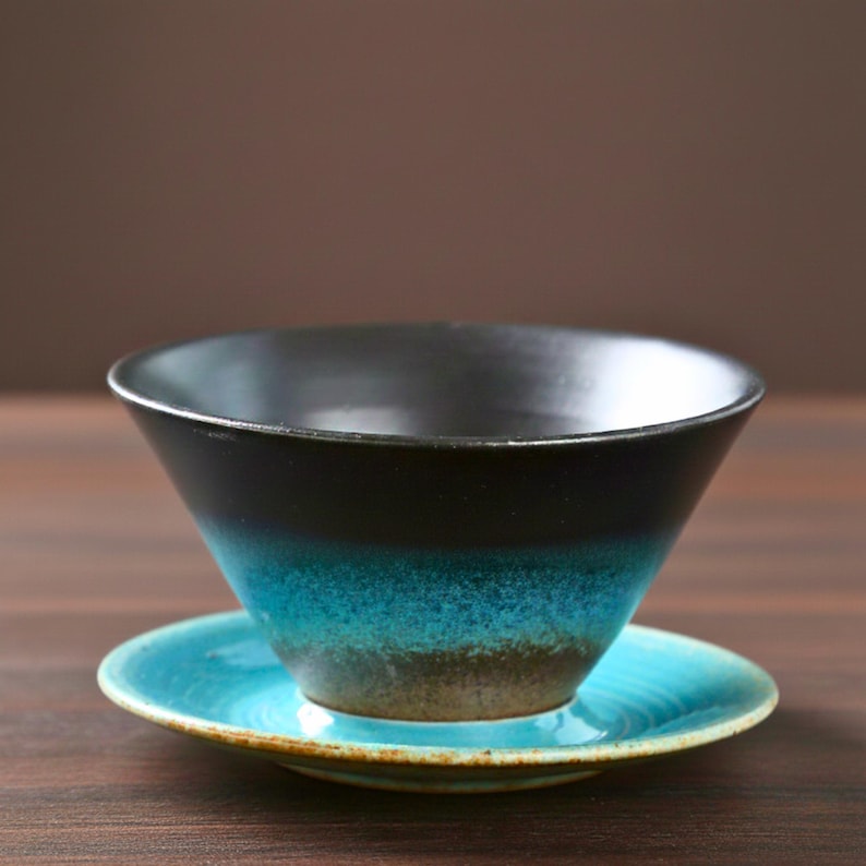 Japanese Ceramic Coffee Cup and Saucer Set – Handmade Wabi Sabi Pottery ...