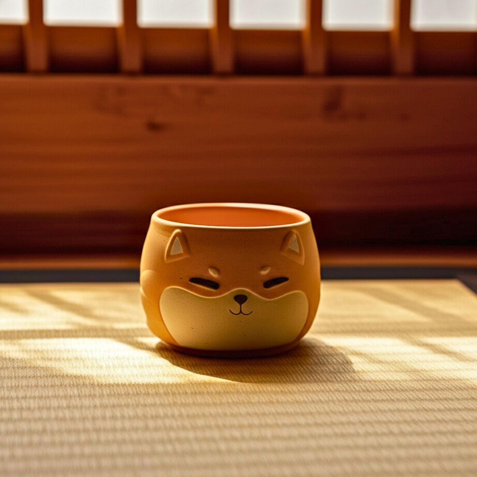 Shiba Inu Tea Cup – Handmade Japanese Style Ceramic Mug, 130ml Kawaii ...