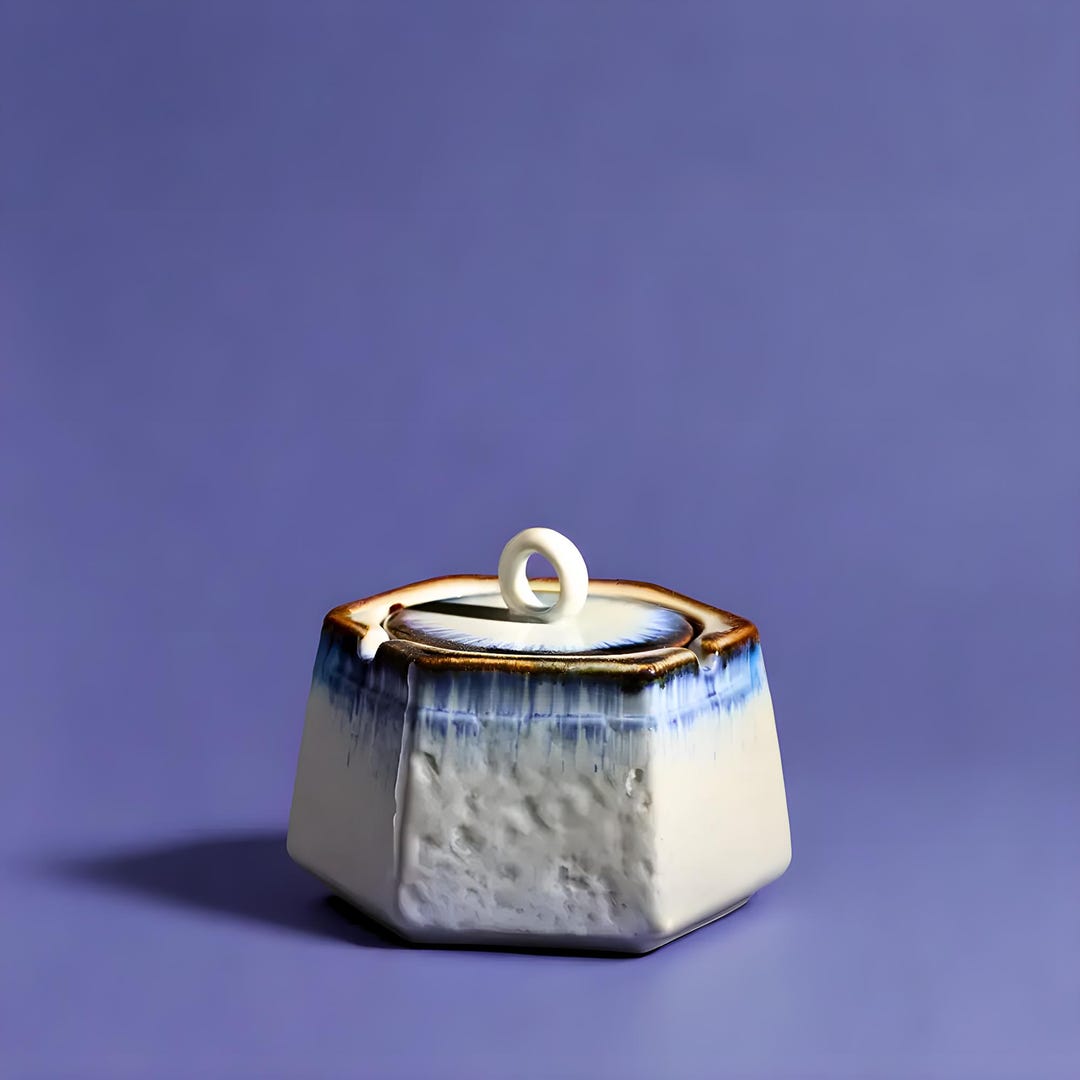 White Ashtray With Lid, Japanese Vintage Ashtray Indoor, Ceramic ...