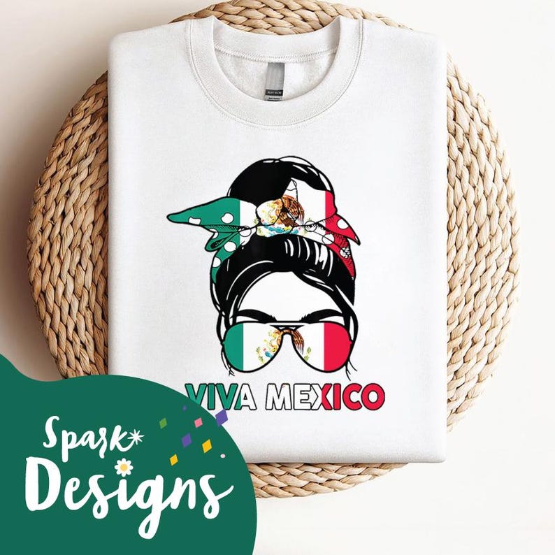 Viva Mexico Messy Bun PNG: Mexican Flag Design (digital Download) - Etsy