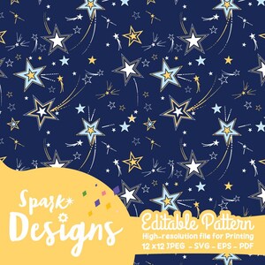 Shooting Stars Seamless Repeat Patterns for Fabric Sublimation ...
