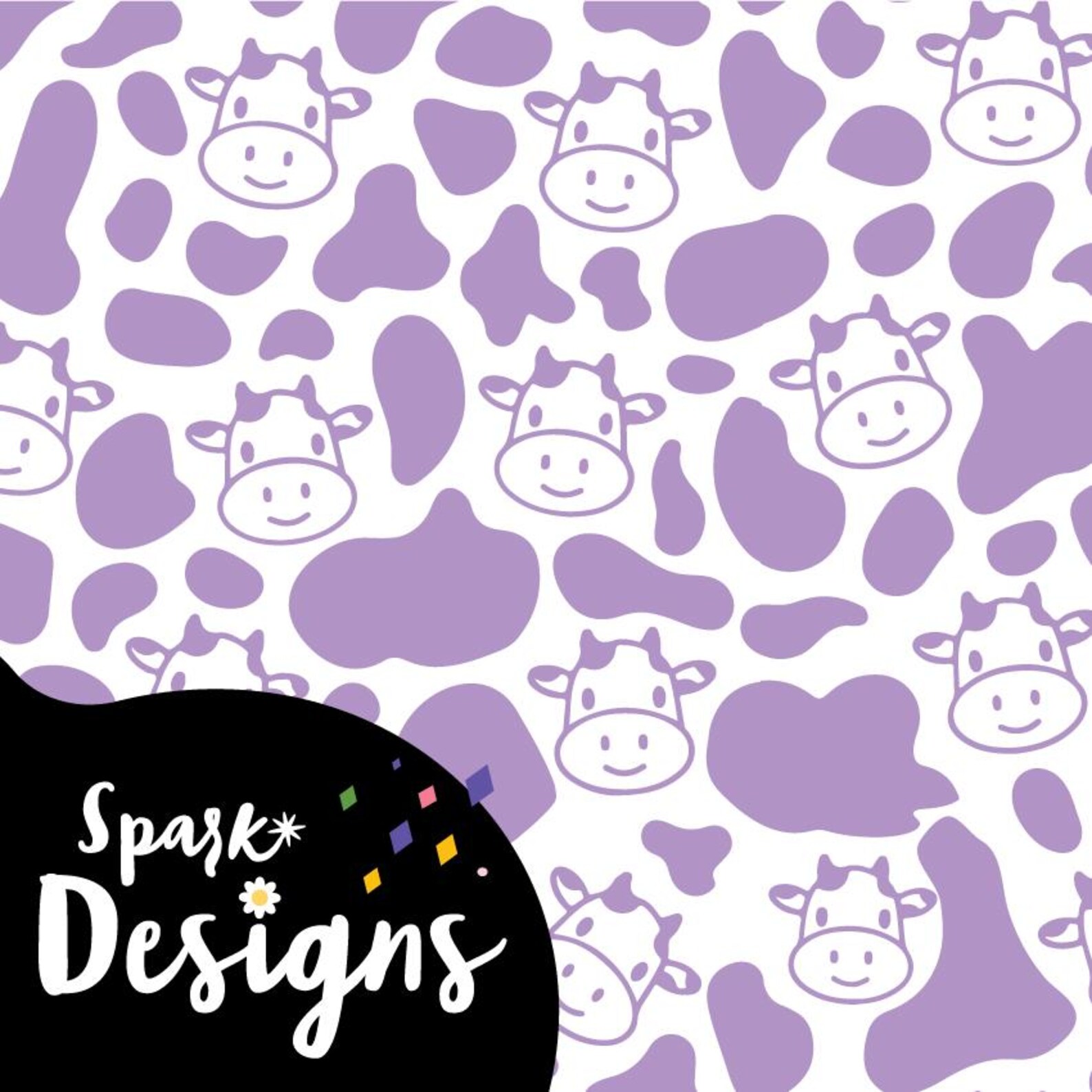 Colorful Cow Print Digital Paper: Seamless Animal Pattern (SVG, PDF ...