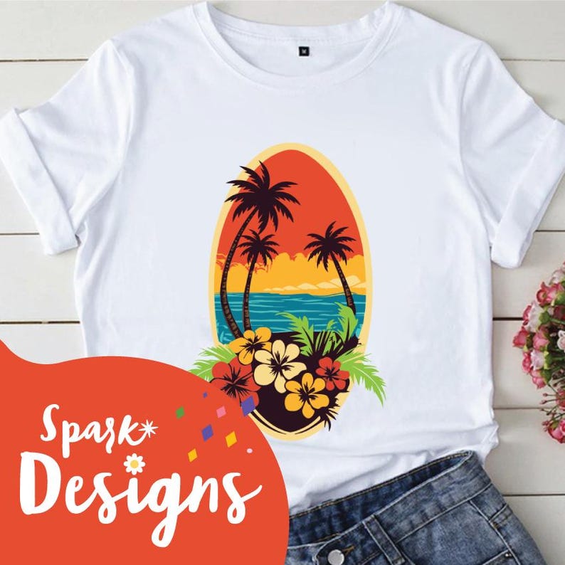 Hawaiian Surf Board Png/svg, Palm Tree Surf Board Png, Ocean Front Surf ...