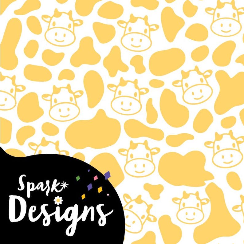 Colorful Cow Print Digital Paper: Seamless Animal Pattern (SVG, PDF ...