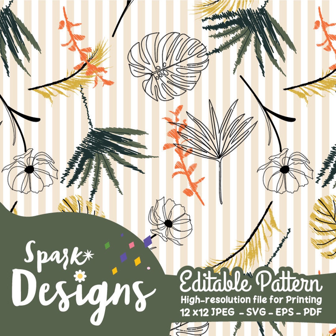 Tropical Forest Flowers, Floral Seamless Pattern, Fabric Design ...