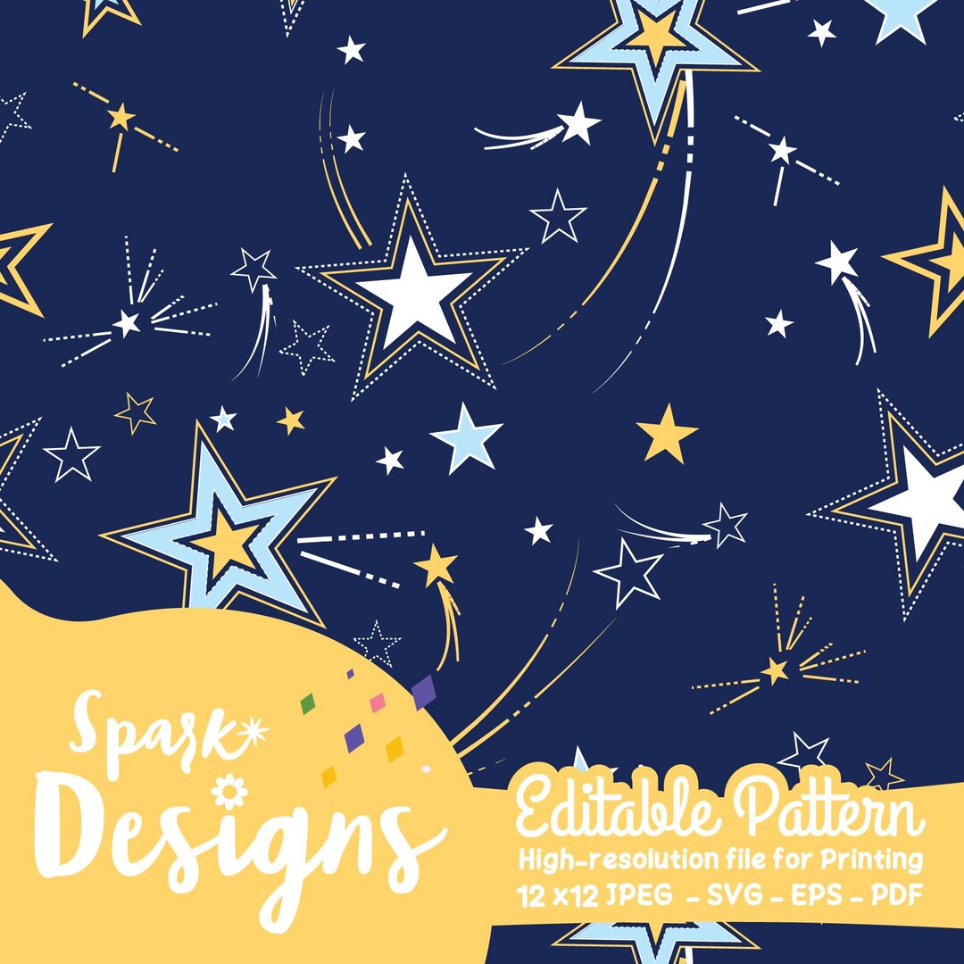 Shooting Stars Seamless Repeat Patterns for Fabric Sublimation ...